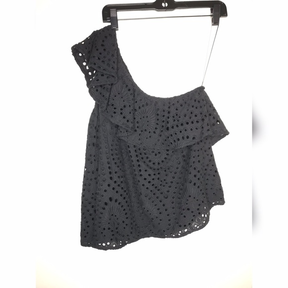 Design History | Tops | Design 365 Eyelet One Shoulder Cotton Top In ...